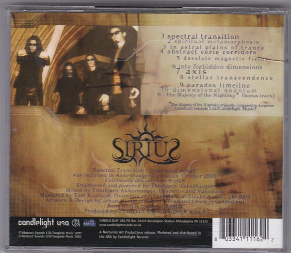 Buy Sirius : Spectral Transition - Dimension Sirius (CD, Album ...
